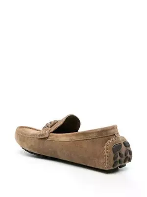 GIANVITO ROSSI Braided Suede Loafers - Neutrals
