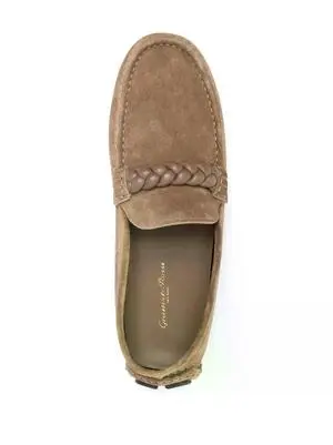 GIANVITO ROSSI Braided Suede Loafers - Neutrals