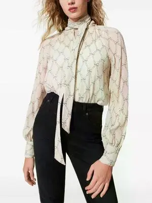 TWINSET Graphic Print Blouse With Front Tie