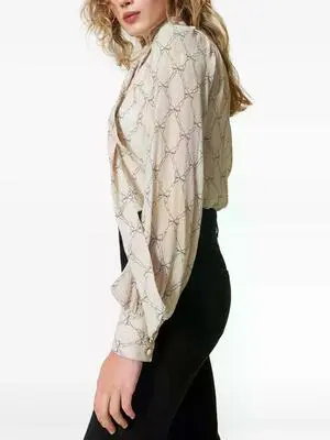 TWINSET Graphic Print Blouse With Front Tie