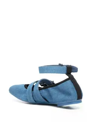 STUART WEITZMAN Maverick Leather Ballerina Shoes - Blue