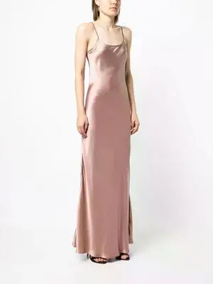 Voz Liquid Slip Satin Dress - Pink