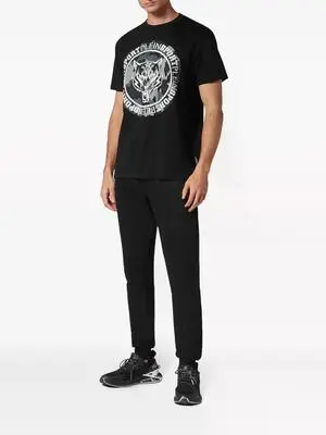 PLEIN SPORT Tiger-print Cotton T-shirt - Black