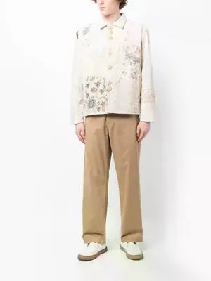 By Walid Embroidered-patchwork Cotton Shirt Jacket