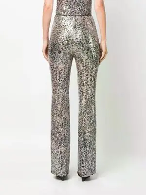Liu Jo Sequin Embellished High-waisted Straight-leg Trousers