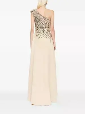 SAIID KOBEISY One Shoulder Sequin Gown