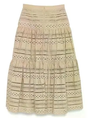 Elie Saab Embroidered Midi Skirt