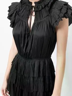 Ulla Johnson Vesna Ruffled Mini Dress - Black