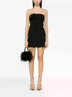 ROTATE BY BIRGER CHRISTENSEN Rose Appliqué Tube Mini Dress