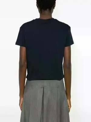 A.p.c. Logo Embroidered Cotton T-shirt - Blue