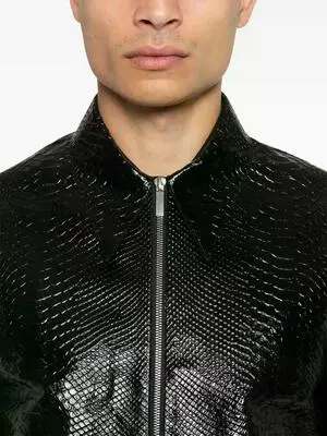 SAPIO Nº13 Calf Leather Snakeskin Effect Bomber Jacket