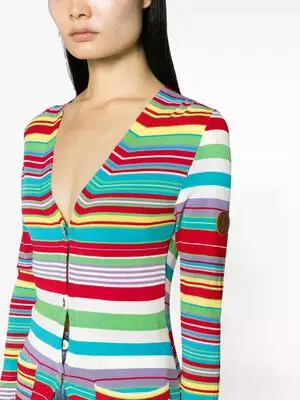 Moschino Horizontal Stripe V-neck Cardigan