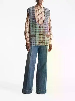 Etro Houndstooth Embroidered Gilet