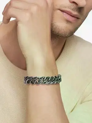 David Yurman Sterling Black Diamond Curb Chain Bracelet