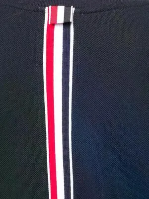 Thom Browne Relaxed Fit Piqué T-shirt With Signature Trim - Blue
