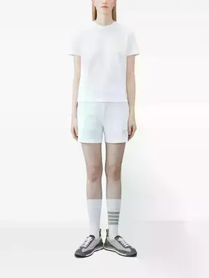 Thom Browne Relaxed Fit Piqué T-shirt With Signature Trim - Blue