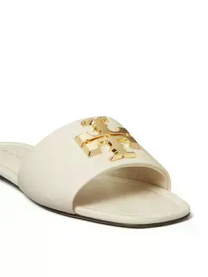 Tory Burch Eleanor Logo-plaque Leather Sandals - Neutrals