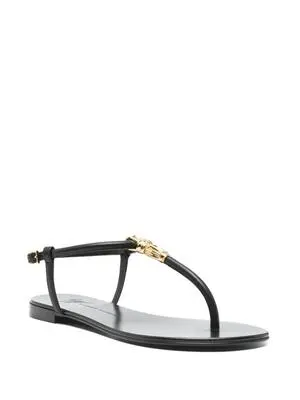 GIUSEPPE ZANOTTI Leather Tie Flat Sandals