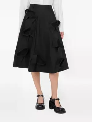 Moschino A-line Midi Skirt With Collar Appliqu - Black
