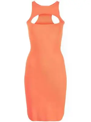Dsquared2 Cut-out Knitted Mini Dress - Orange