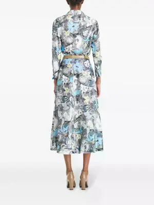 Tory Burch Floral Print Silk Shirt - Grey