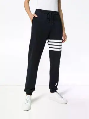 Thom Browne Classic Cotton Sweatpants With Signature Striping - Blue