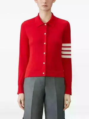 Thom Browne 4-bar Stripes Polo Shirt - Red