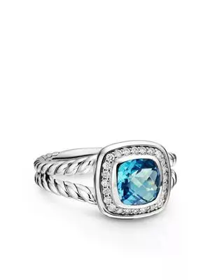 David Yurman Sterling Petite Albion Topaz And Diamond Ring