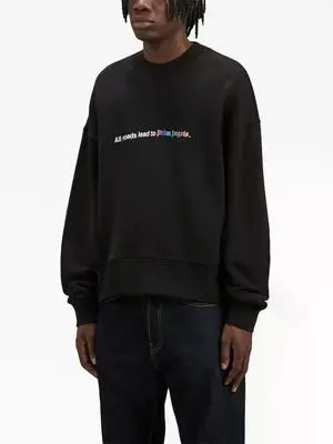 Palm Angels All Roads Slogan-print Cotton Sweatshirt