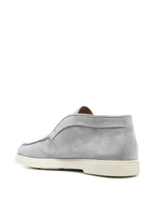 Santoni Tonal-stitching Leather Loafers - Grey