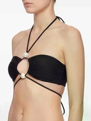 Magda Butrym Pearl-detailed Bandeau Bikini Top