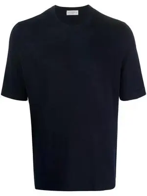 BALLANTYNE Round Neck Cotton T-shirt - Blue