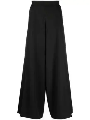 Alchemy Fashions Tie-fastening Wide-leg Trousers - Black