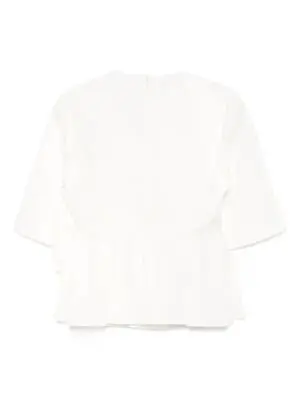 Elie Saab White Poplin Blouse With 3d Detailing