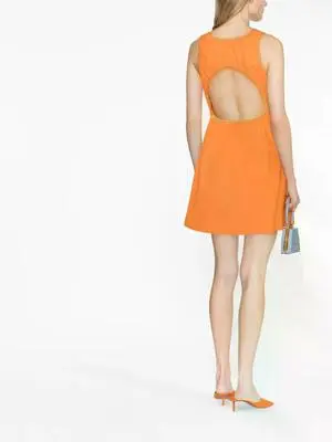 Moschino Sleeveless Stretch-cotton Mini Dress - Orange