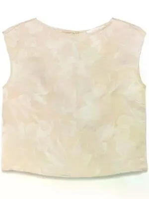 Incotex Floral Jacquard Sleeveless Top - Neutrals