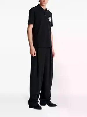 Balmain Logo Polo Shirt - Black