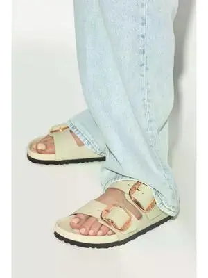 BIRKENSTOCK Arizona Suede Sandals With Buckle Detail - Neutrals