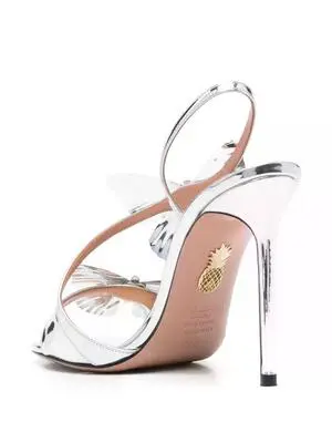 AQUAZZURA 110mm Butterfly Detailed Sandals - Silver