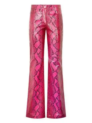 Roberto Cavalli Snake-print Flared Trousers - Pink