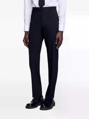 Sandro Tailored Wool Blend Suit Trousers - Black