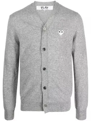 Play Comme Des Garcon Wool Cardigan - Grey