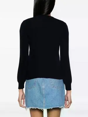 Play Comme Des Garcon V-neck Wool Sweater With Heart Patch