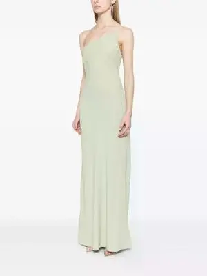 Staud Elodie Maxi Dress With One Shoulder And Beaded Chain Detail