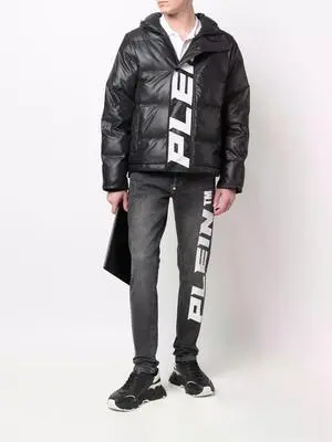 Philipp Plein Logo Print Padded Hooded Jacket