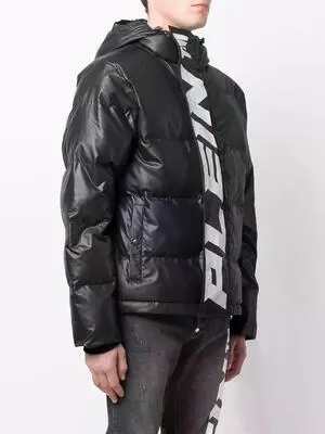 Philipp Plein Logo Print Padded Hooded Jacket