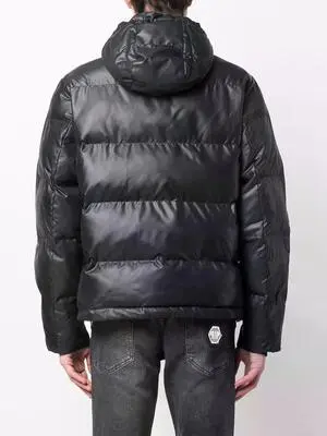 Philipp Plein Logo Print Padded Hooded Jacket