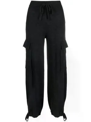 P.a.r.o.s.h Charcoal Wool Blend Knitted Cargo Trousers