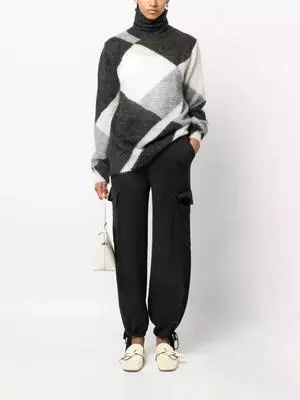 P.a.r.o.s.h Charcoal Wool Blend Knitted Cargo Trousers
