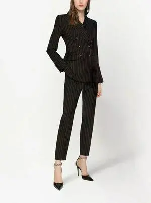 Dolce & Gabbana Striped Double-breasted Blazer - Black
